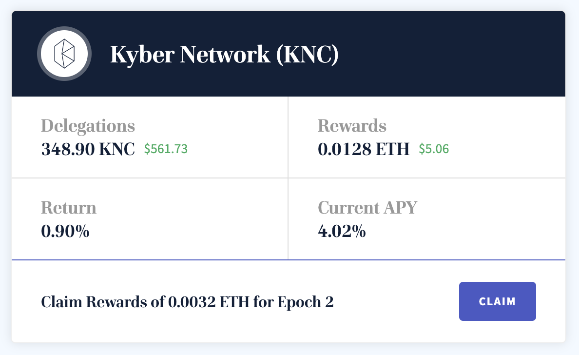 Staked Launches Kyber Rewards Claiming and Reporting